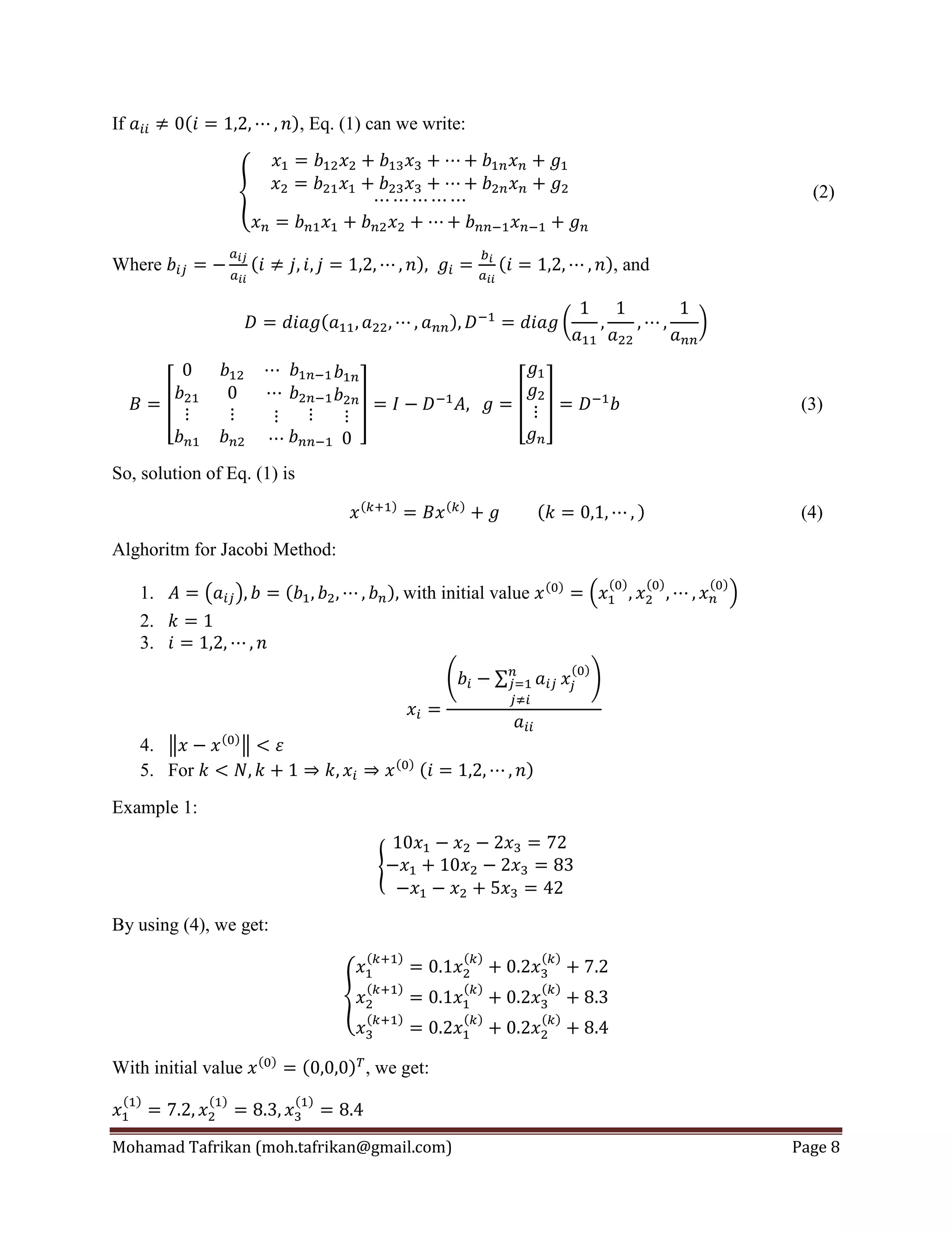 Jacobi method and lagrange interpolation | PDF