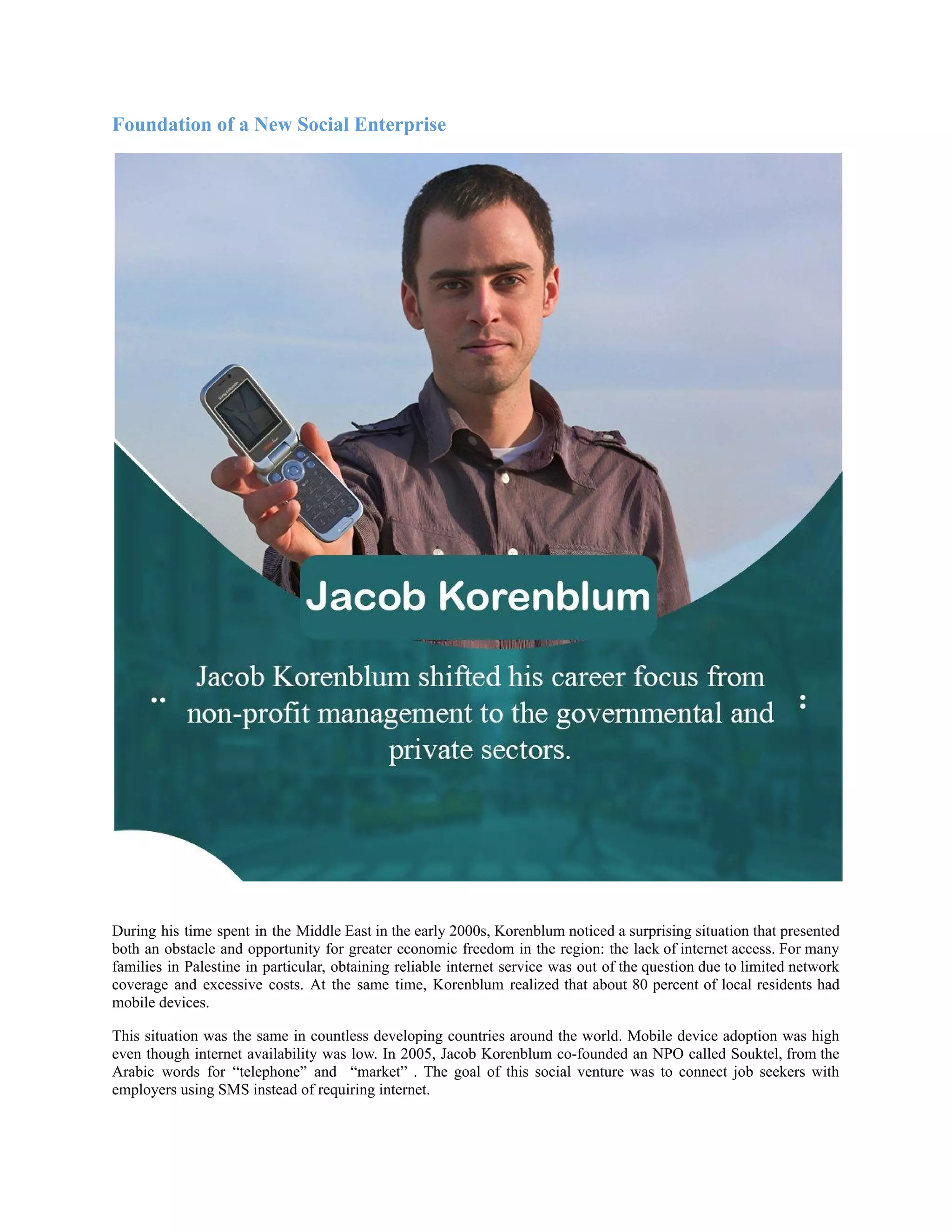 Jacob Korenblum - Individual Bio | PDF