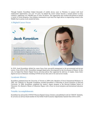 Jacob Korenblum - Individual Bio | PDF