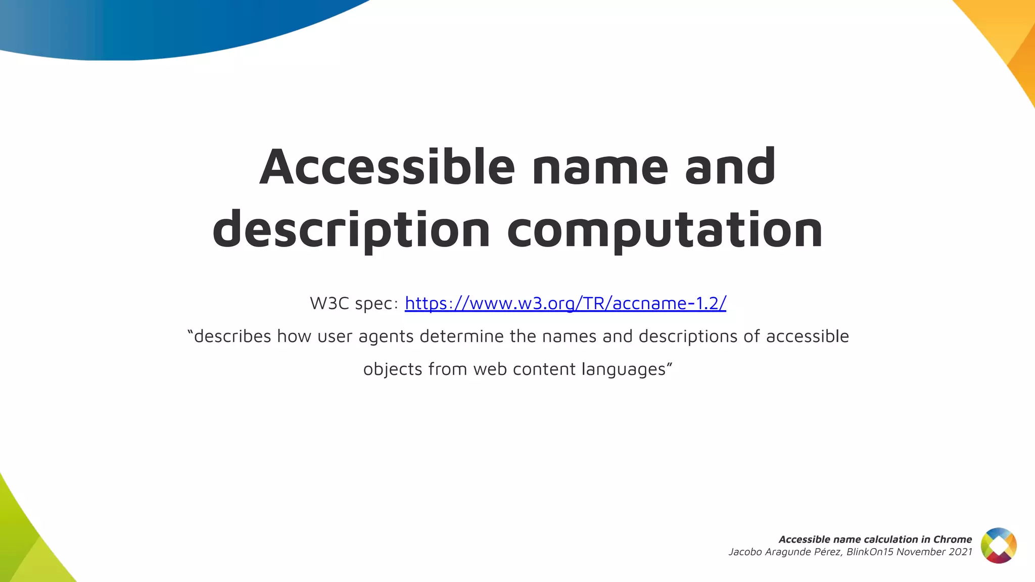 Accessible Name Calculation in Chrome | PDF