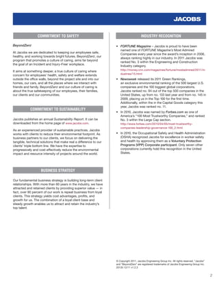 Jacobs Company Fact Sheet | PDF