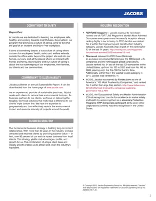 Jacobs Company Fact Sheet | PDF