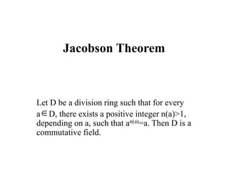 Jacobson Theorem | PPTX