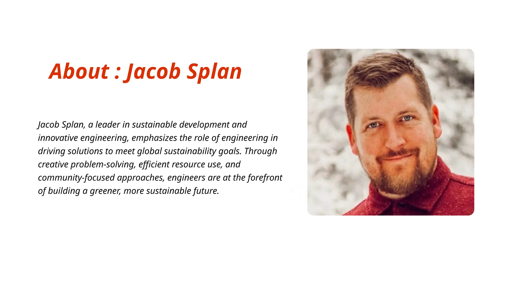 Jacob Splan Engineering Solutions to Achieve Sustainability Goals | PPTX