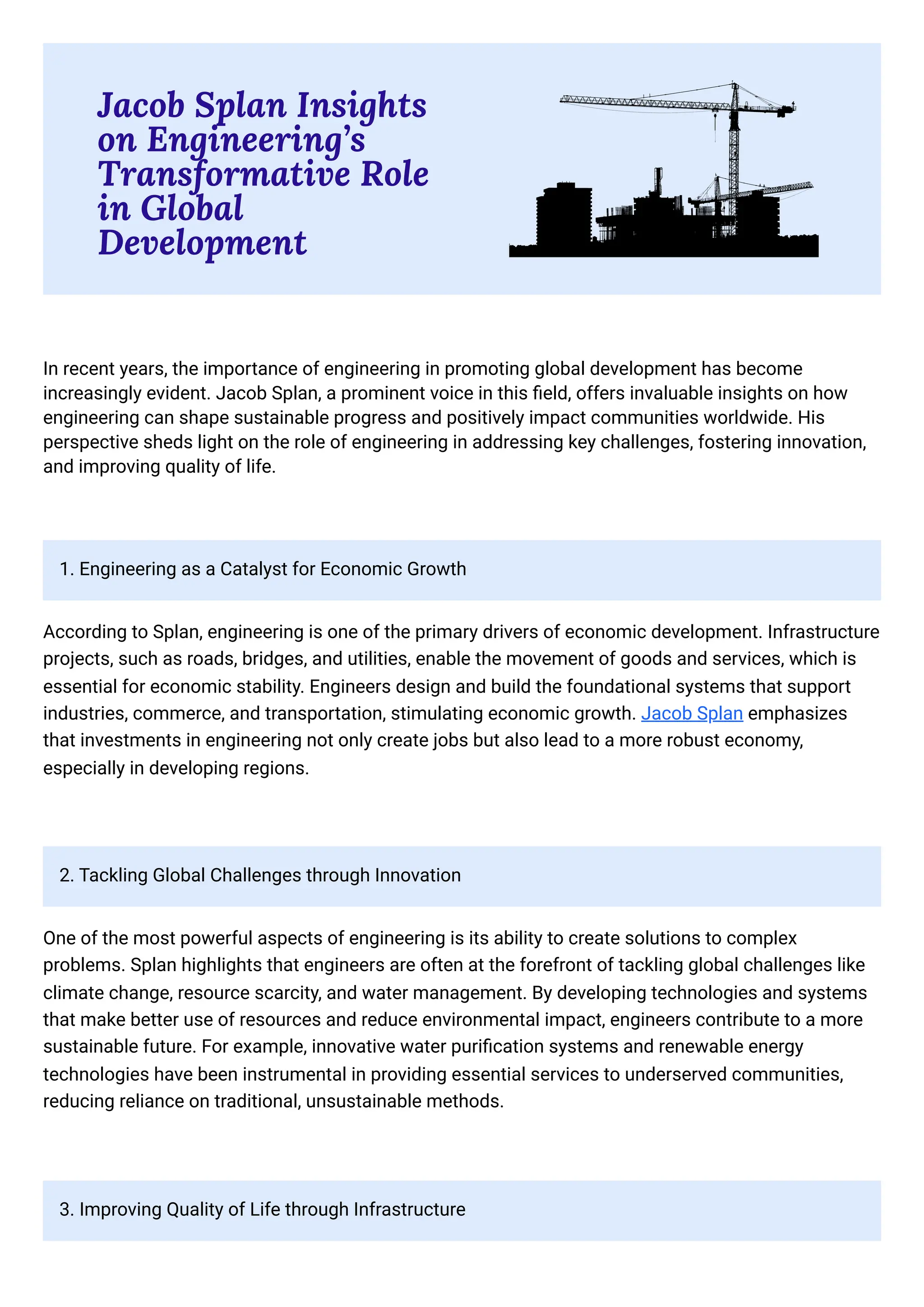 Jacob Splan Insights on Engineering’s Transformative Role in Global ...