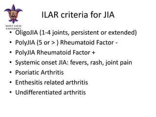 Juvenile Spondyloarthritis and Fever Syndromes | PPTX
