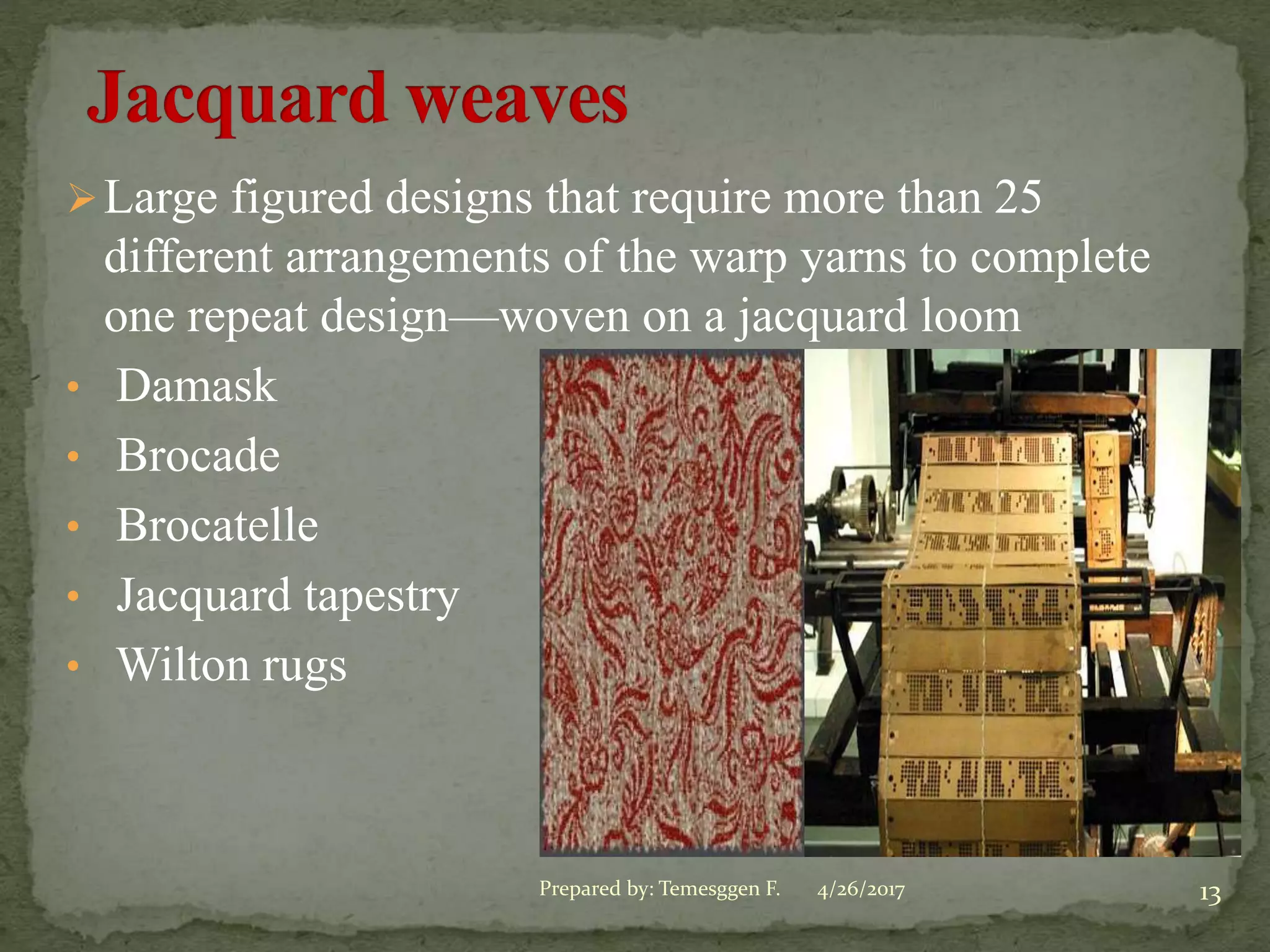 Jacquard shedding mechanism | PPTX