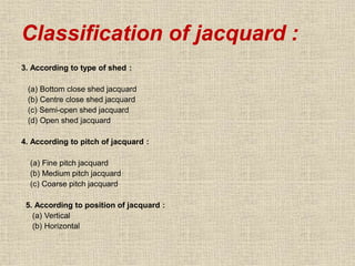 Jacquard shedding mechanisms sadik butex | PPTX