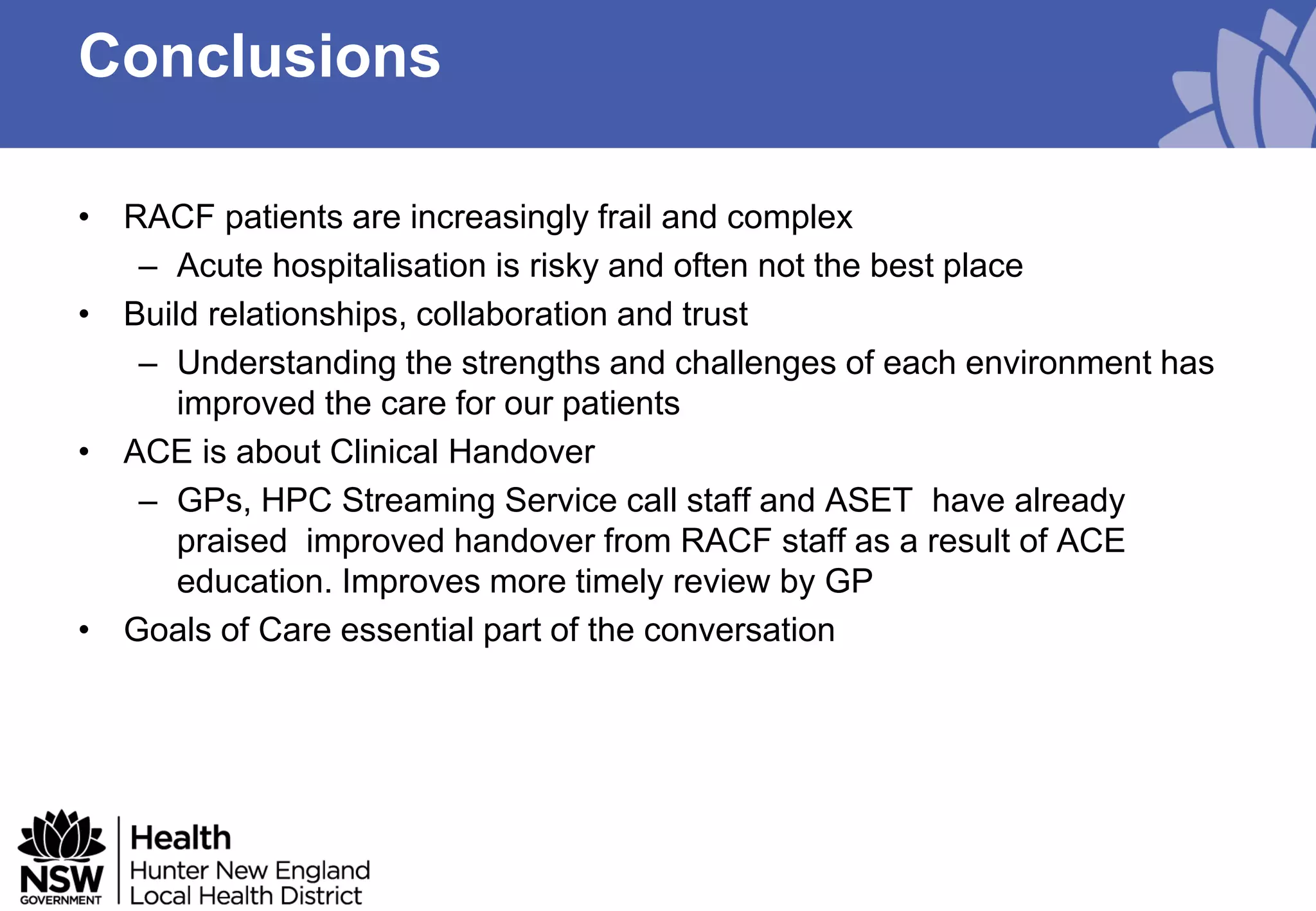 Improving hospital avoidance for aged care residents, | PDF