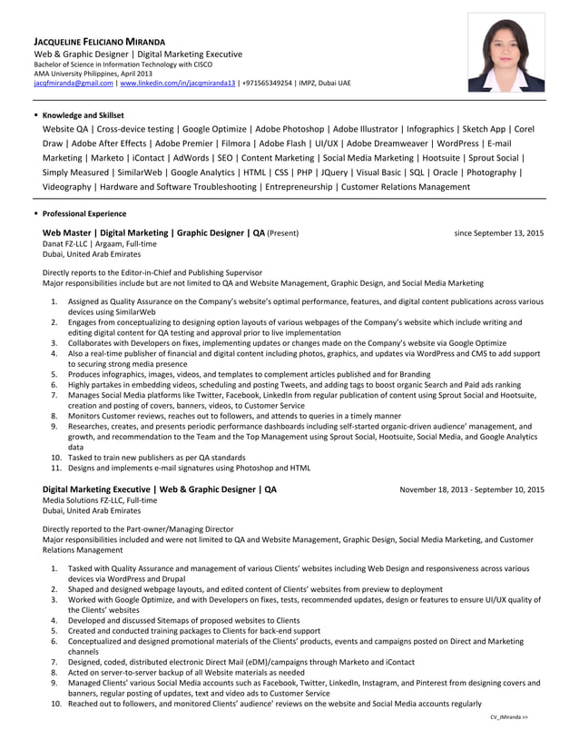 Jacqueline miranda cv 2020 | PDF