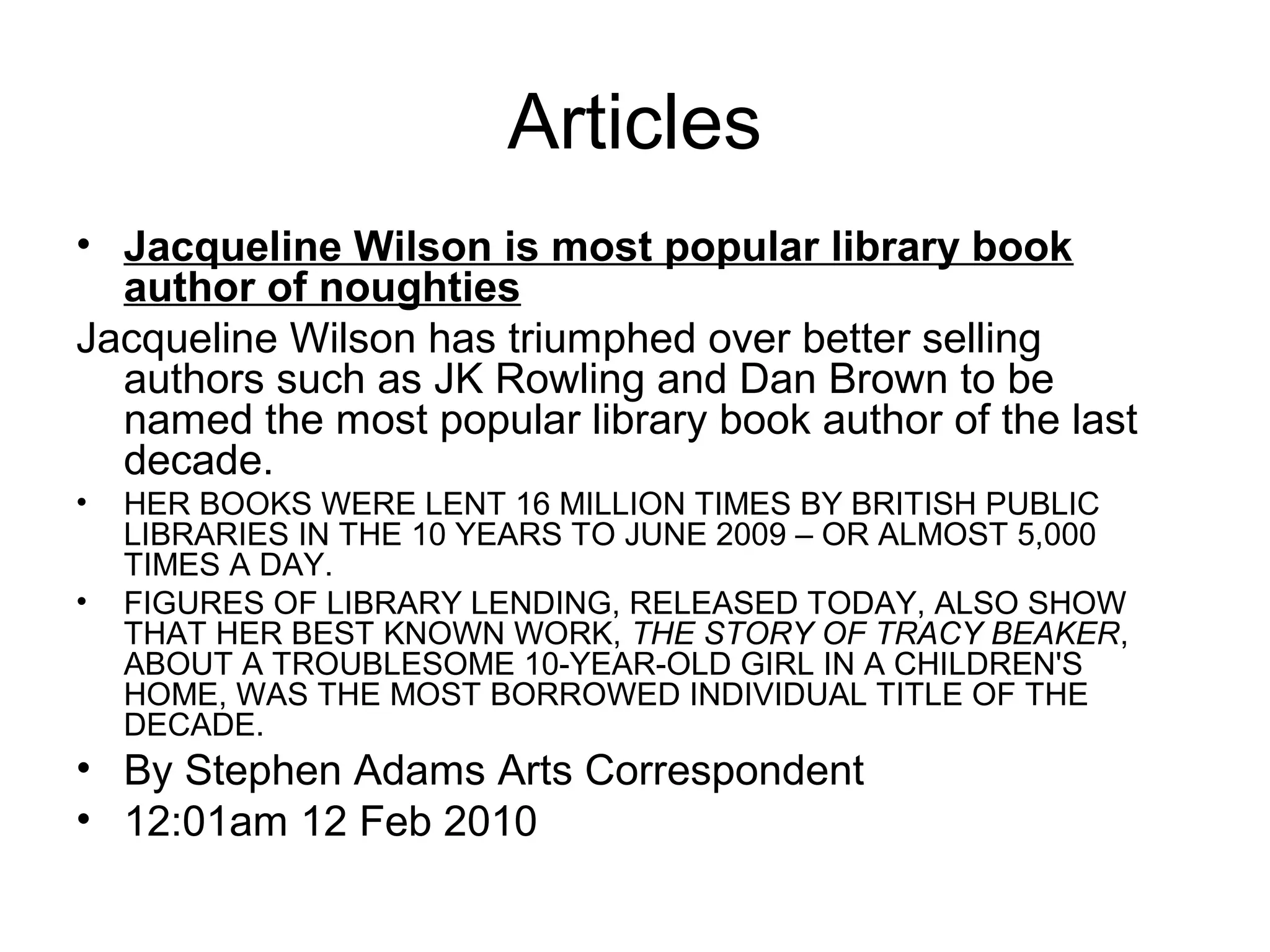 Jacqueline wilson | PPT