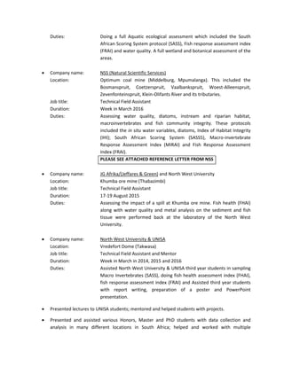 J Beukes CV | PDF