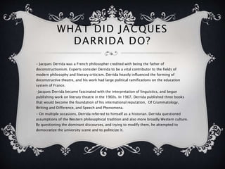 Jacques Derrida Media Philosopher | PPTX