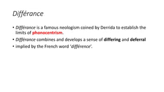 Jacques derrida | PPTX | Books and Literature