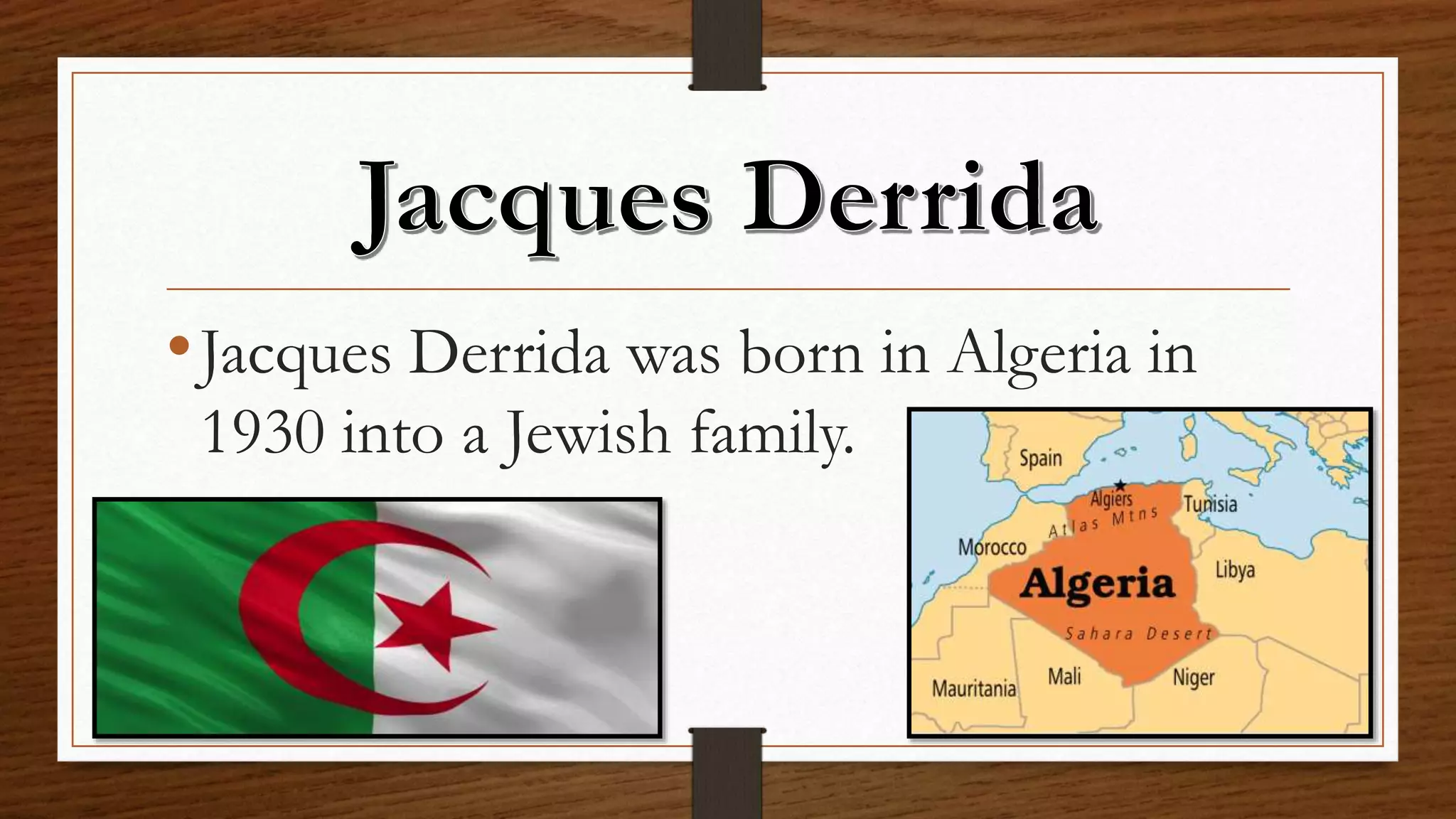 Jacques Derrida & post structuralism | PPT