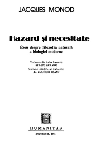 Jacques monod hazard si necesitate | PDF