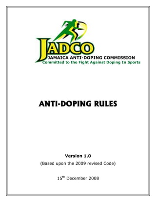 JADCO Anti- Doping Rules | PDF
