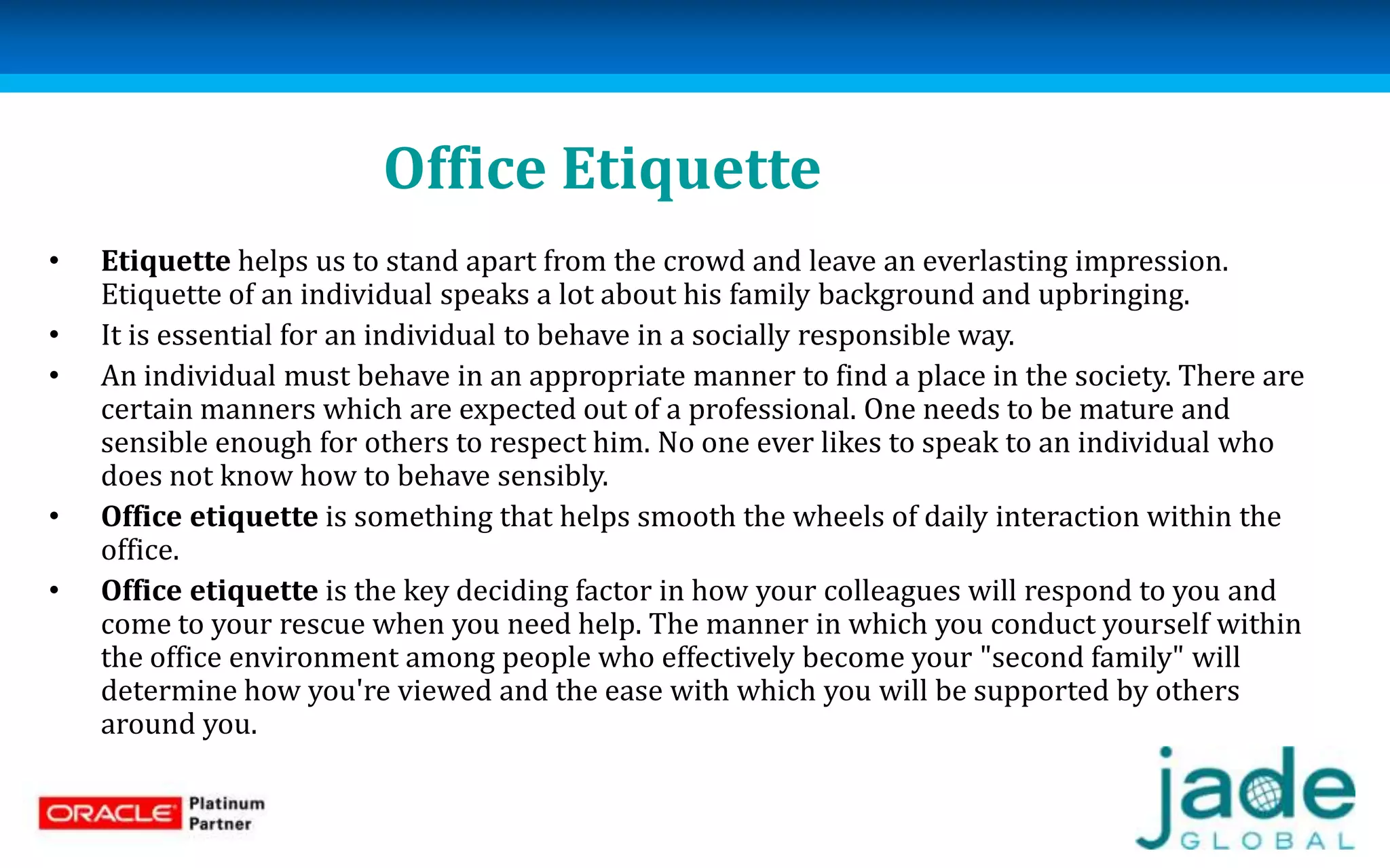 Office Etiquette | PPTX
