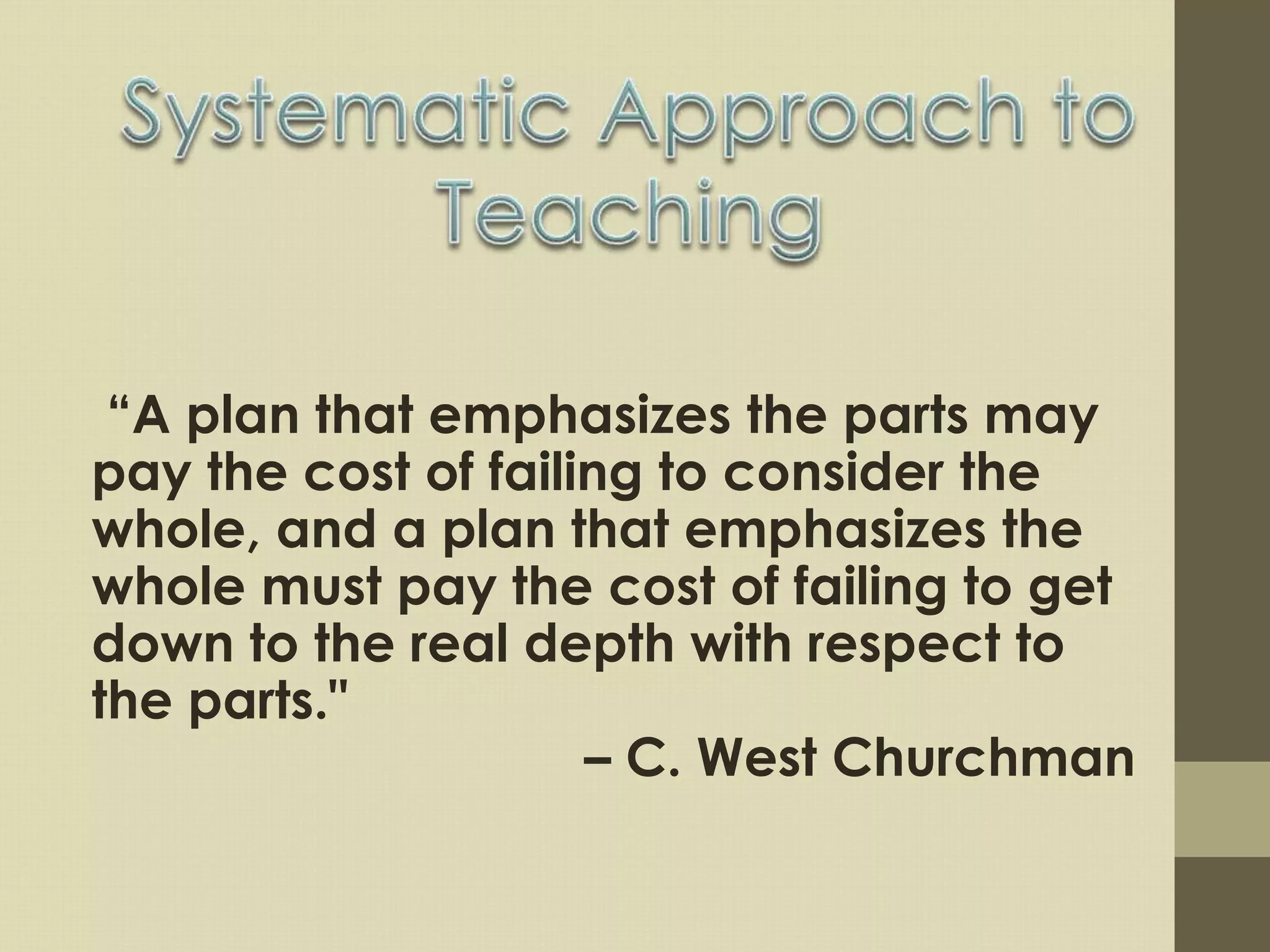 systematic approach to teaching | PPT