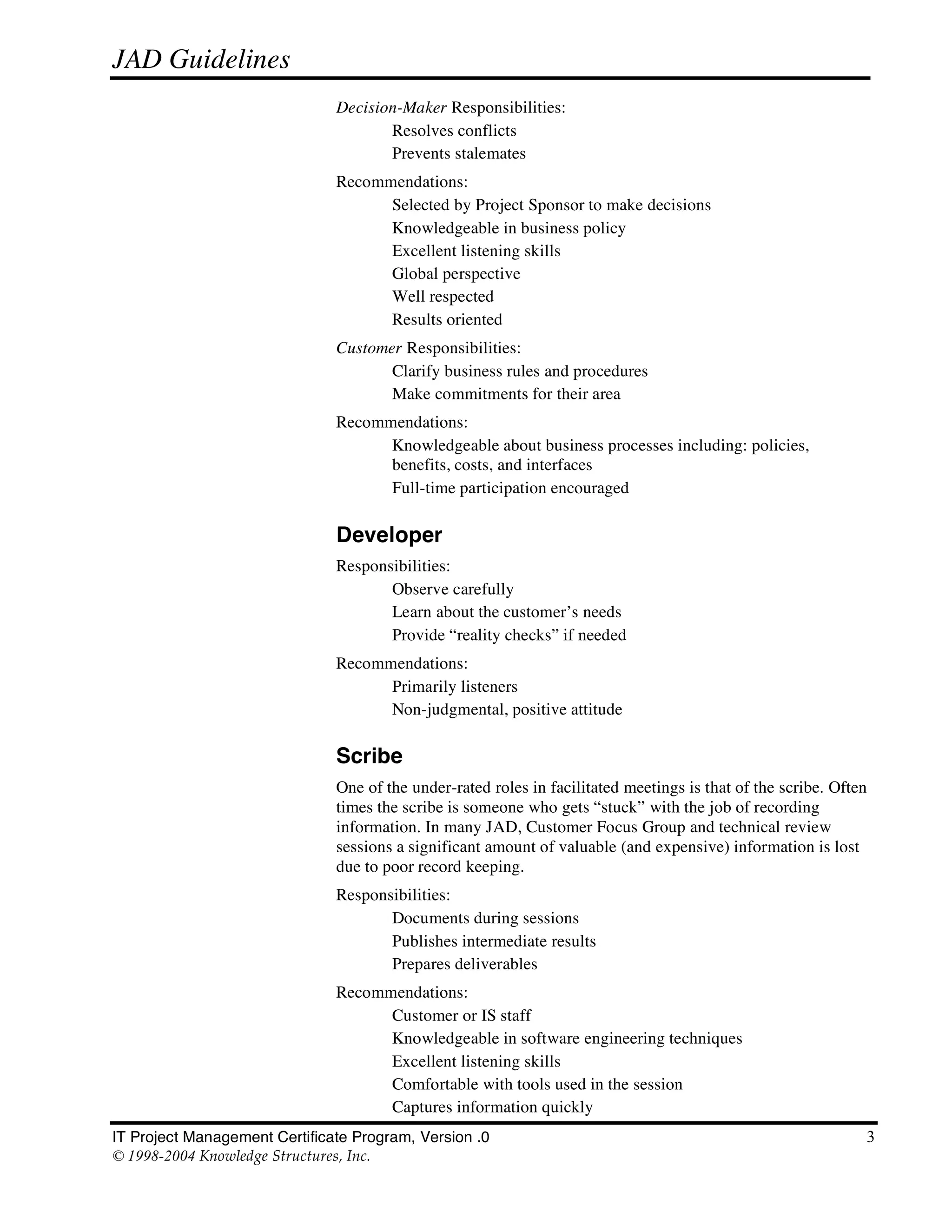 JAD Guidelines | PDF
