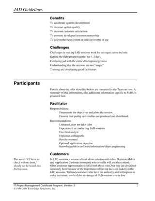 JAD Guidelines | PDF