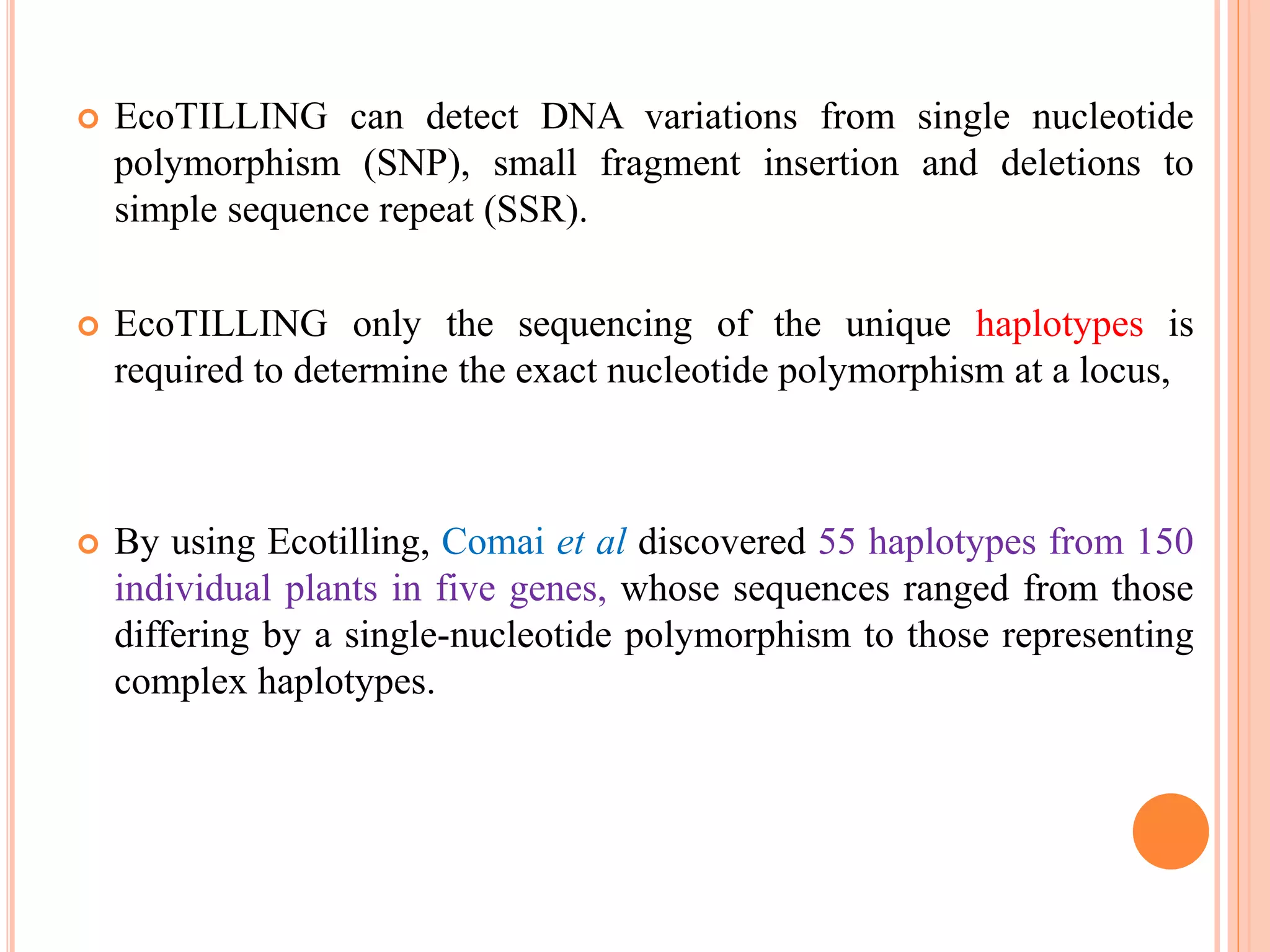 TILLING & Eco-TILLING : Reverse Genetics Approaches for Crop ...