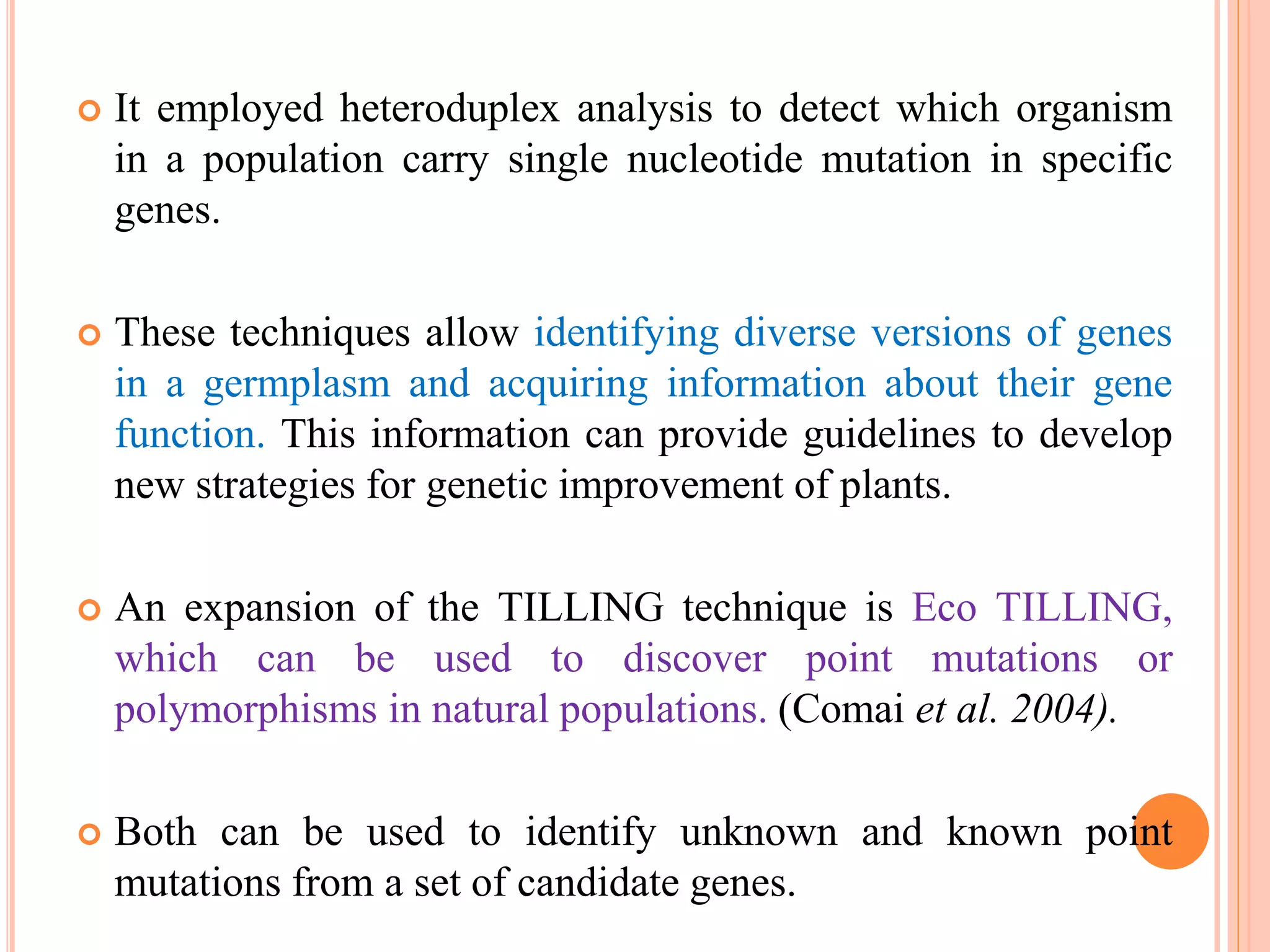 TILLING & Eco-TILLING : Reverse Genetics Approaches for Crop Improvement | PPTX