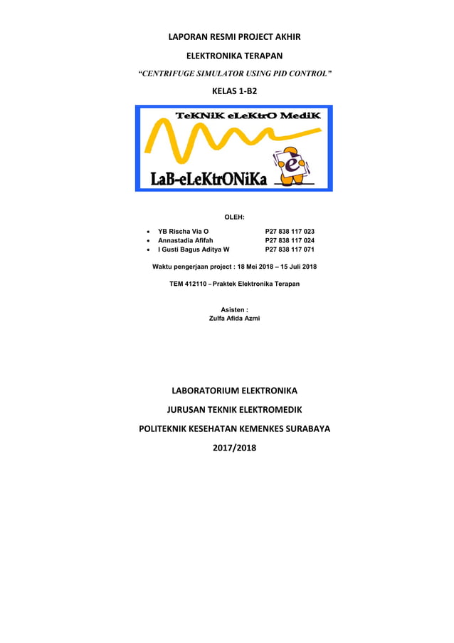 “CENTRIFUGE SIMULATOR USING PID CONTROL” | PDF