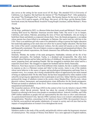 Subalternity and subjugation in the postcolonial literature by Javed ...