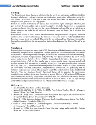 Subalternity and subjugation in the postcolonial literature by Javed ...