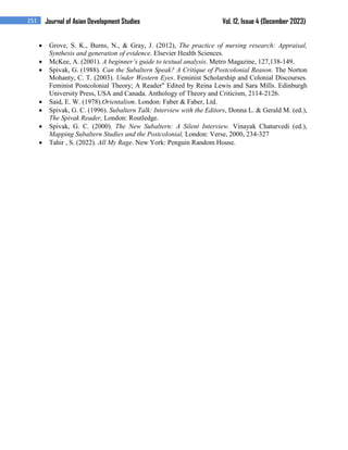 Subalternity and subjugation in the postcolonial literature by Javed Mohsin Hashmi & Imtiaz ...