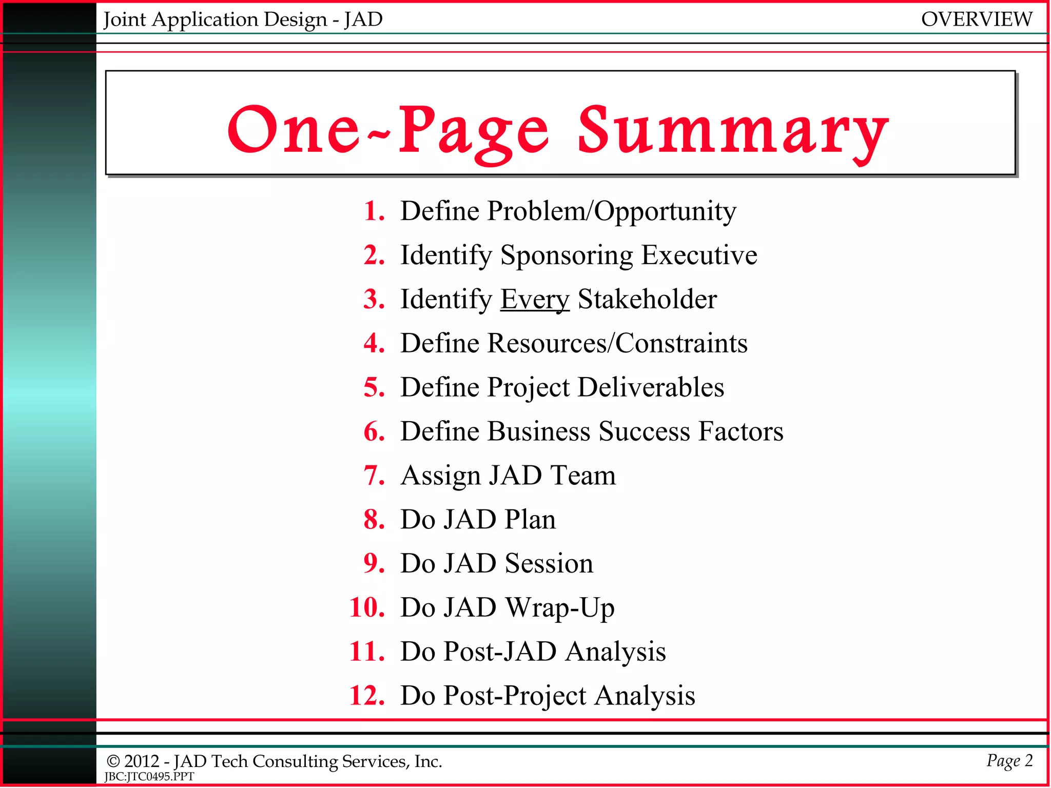 JAD - Joint Application Development | PPT