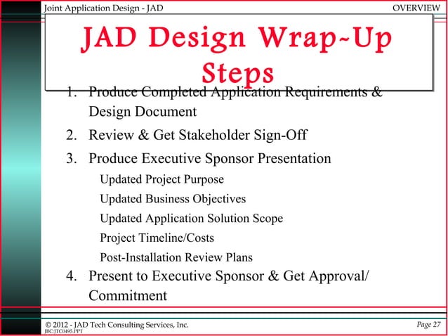 JAD - Joint Application Development | PPT