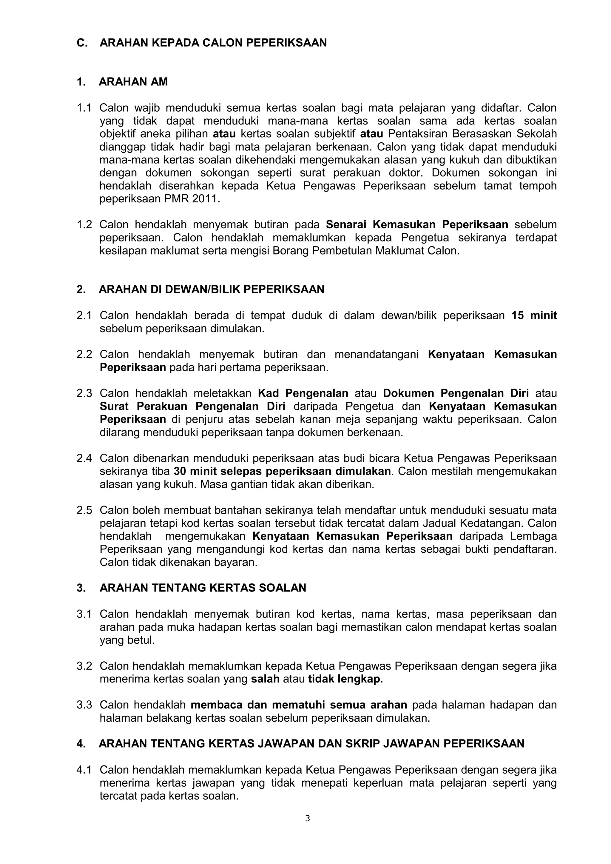 Jadual pmr-2011 | PDF