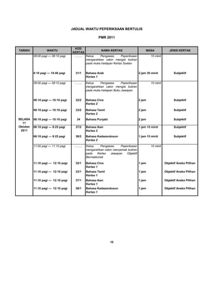 Jadual pmr-2011 | PDF