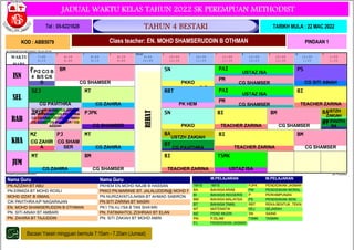 Jadual Anjal CONTOH 1111111111111111111111 | PDF