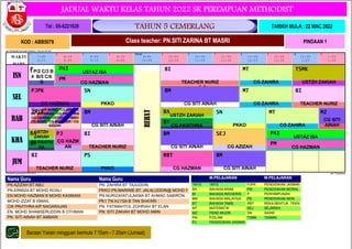 Jadual Anjal CONTOH 1111111111111111111111 | PDF