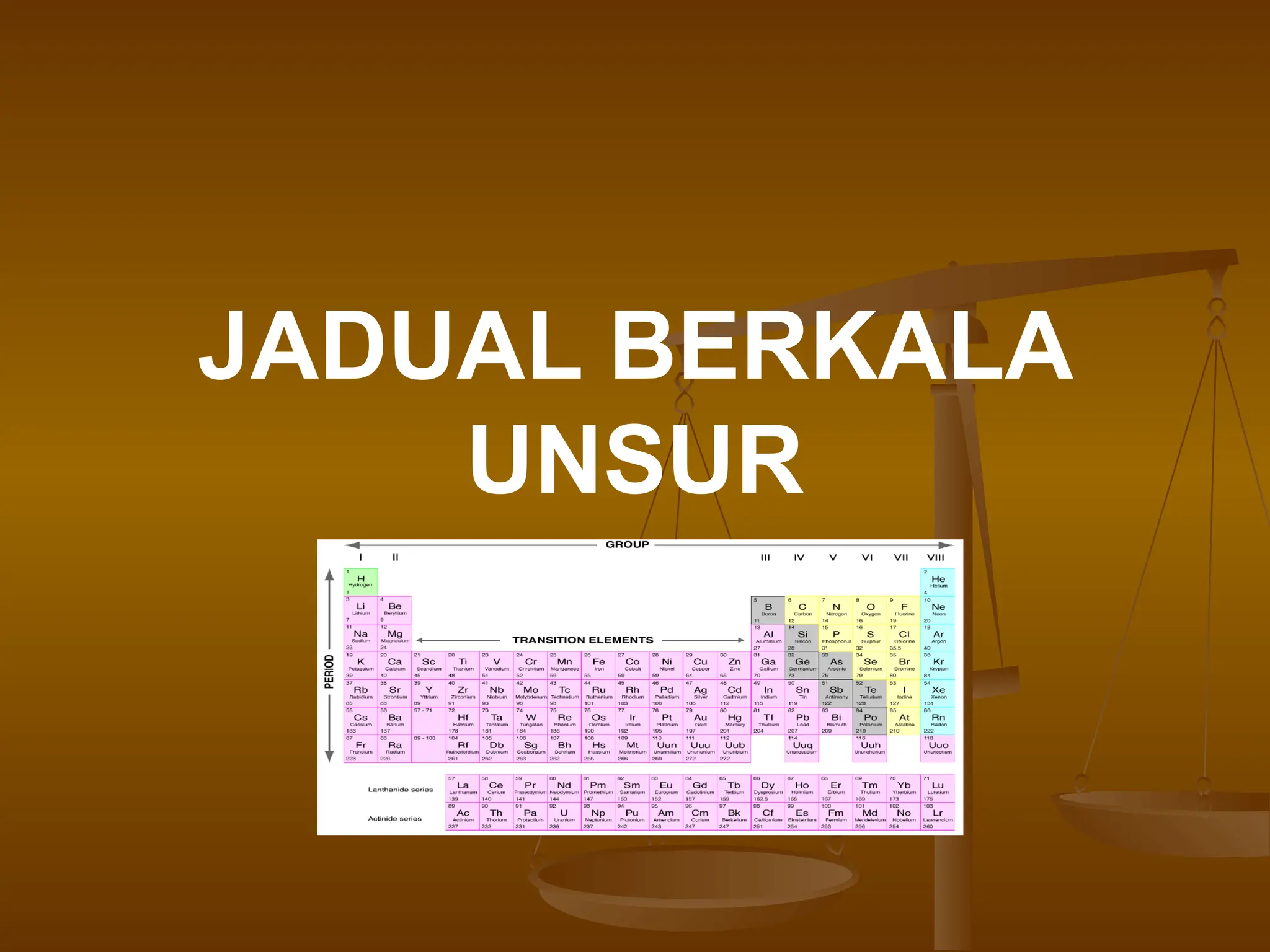 JADUAL BERKALA UNSUR, THE PERIODIC TABLE CHEMISTRY | PPTX