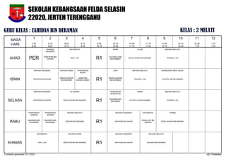 JADUAL KELAS.pdf | Asia Travel | Travel Locations