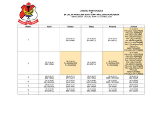 JADUAL KELAS 4 INOVATIF 2026 TERKINI CGY | PDF