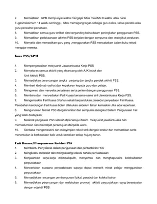 Jadual organisasi pss | PDF