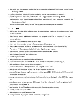 Jadual organisasi pss | PDF