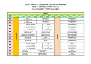 Jadual pengajaran dan pembelajaran jun julai 2021 | DOCX