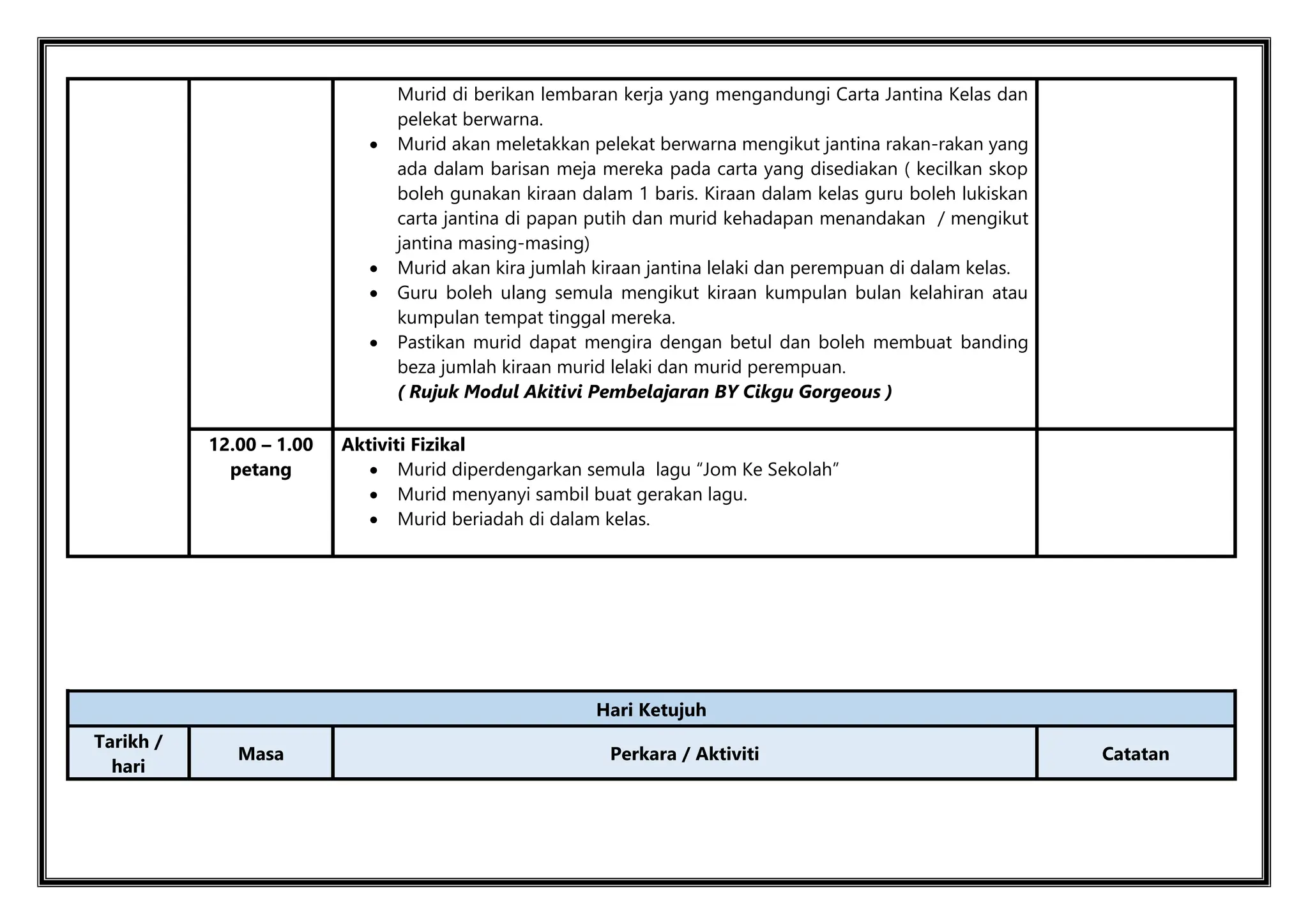 JADUAL PROGRAM TRANSISI TAHUN SATU 2023 BY CIKGU GORGEOUS.docx