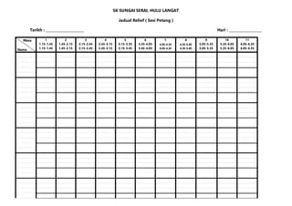 Jadual relif petang | DOCX