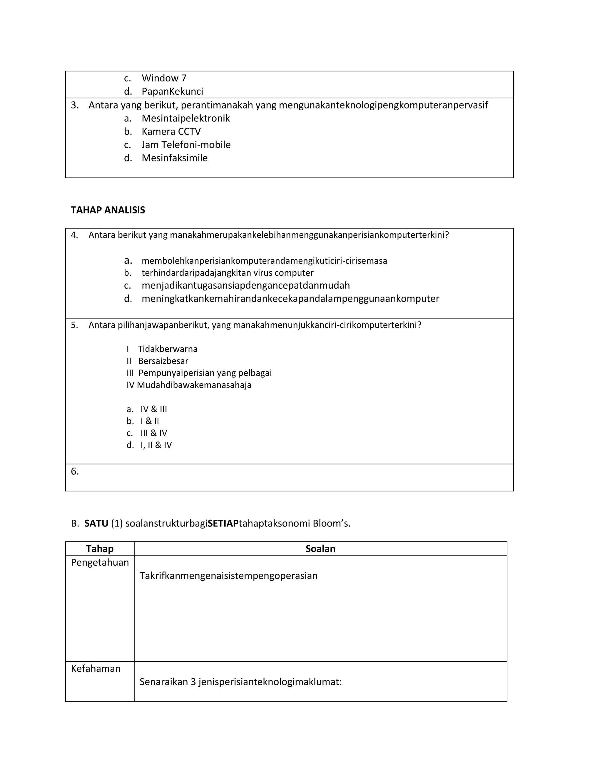 Jadual spesifikasi ujian(jsu) ict bab 2.5 | DOCX