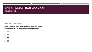 Jadual spesifikasi ujian (jsu) MATEMATIK TINGKATAN 1 | PPTX