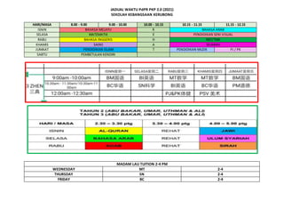 Jadual waktu | DOCX