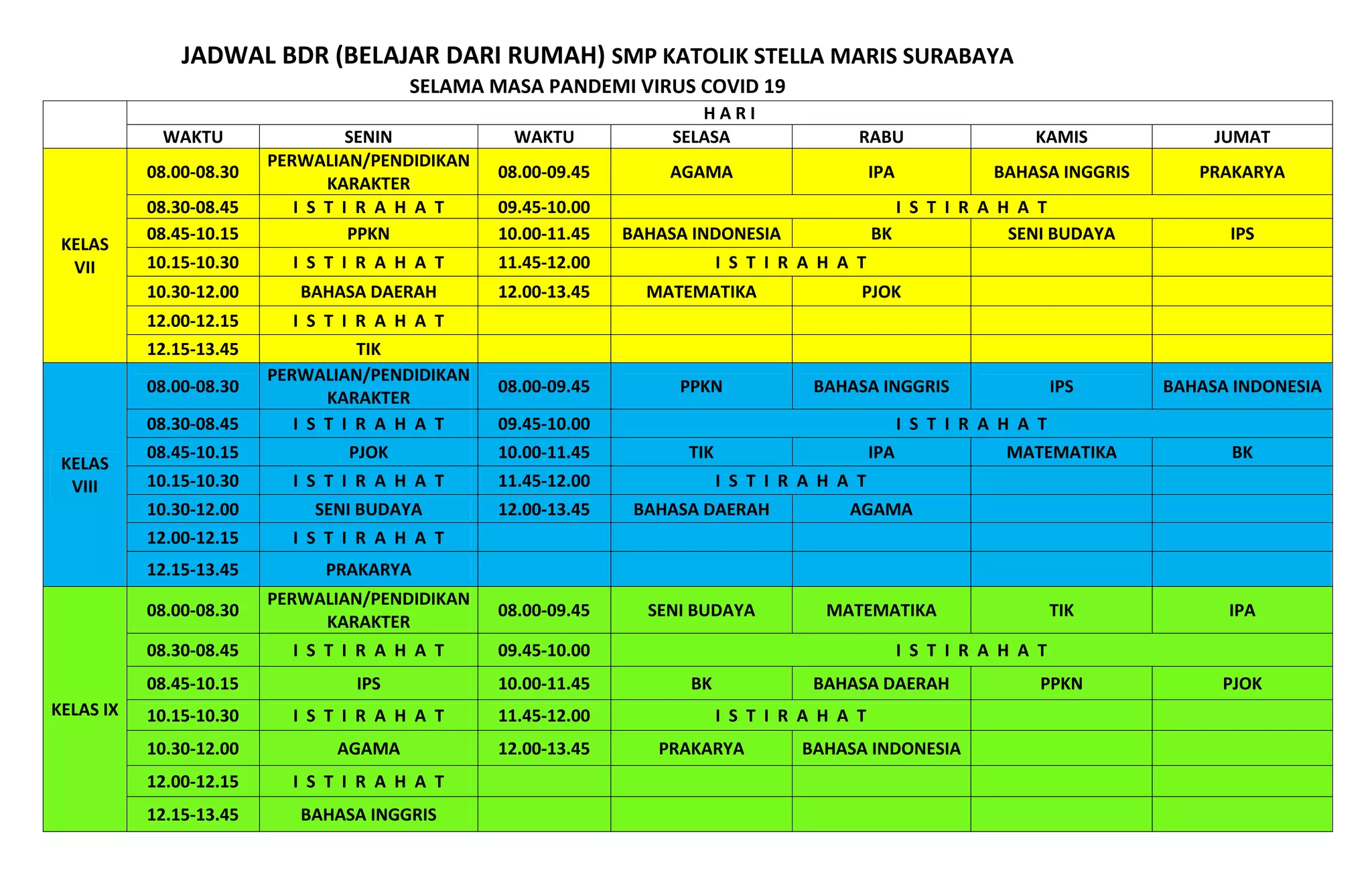 Jadwal bdr revisi | PDF