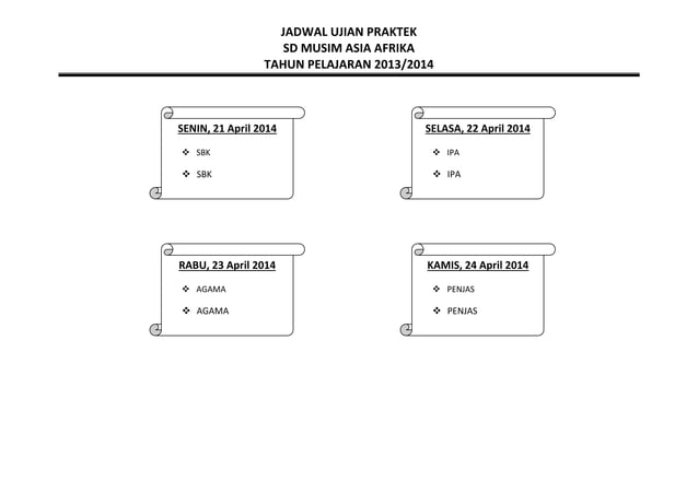 Jadwal dan format penilaian ujian praktek sd | PDF | Islam | Religion & Spirituality